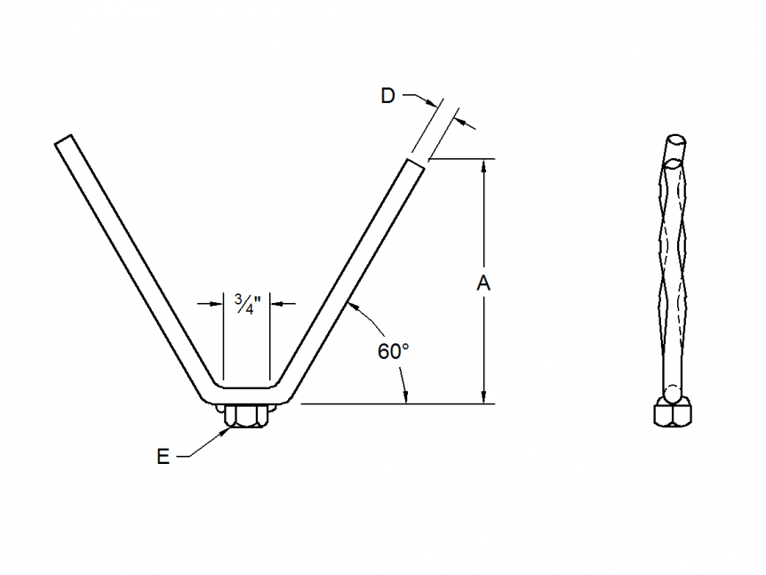 J733-NB Crimped Flat bottom "V" Anchor | Jayne Industries | Leaders of ...